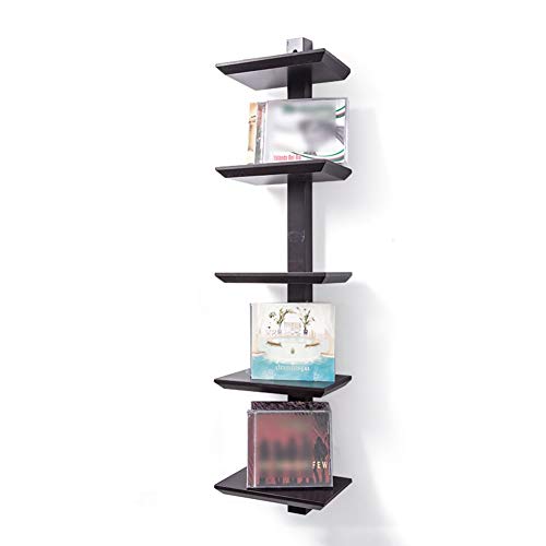 PIBM Stylish Simplicity Shelf Wall Mounted Floating Rack Wooden Solid Wood Storage Shelves Books Collection Display,3 Colors Avaliable,3 Layers / 4 Layers / 5 Layers, Black , 3piece Set