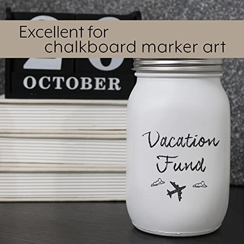 Darware Farmhouse White Mason Jars (Set of 2); Home Decor and Storage Wide Mouth Decorative Mason Jars, White-Painted