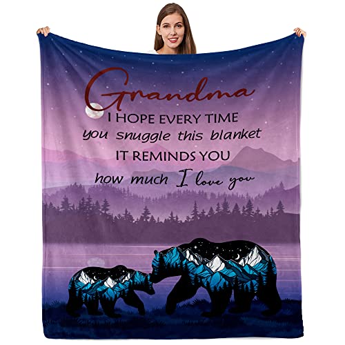 Qotuty Grandma Gifts, Blankets Gifts for Grandma, Grandma Birthday Gifts, Grandma Gift, Mimi Gigi Gifts for Grandma, Thoughtful Gifts for Grandma, Best Grandma Gifts, Grandmother Gift Blanket 50"X60"