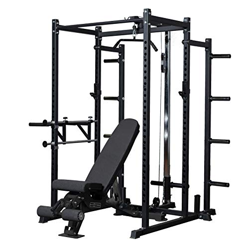 PR-1000 Power Rack + AB-3000 Incline/Decline Bench + LAT/Row Attachment + Dip Attachment + Weight Storage