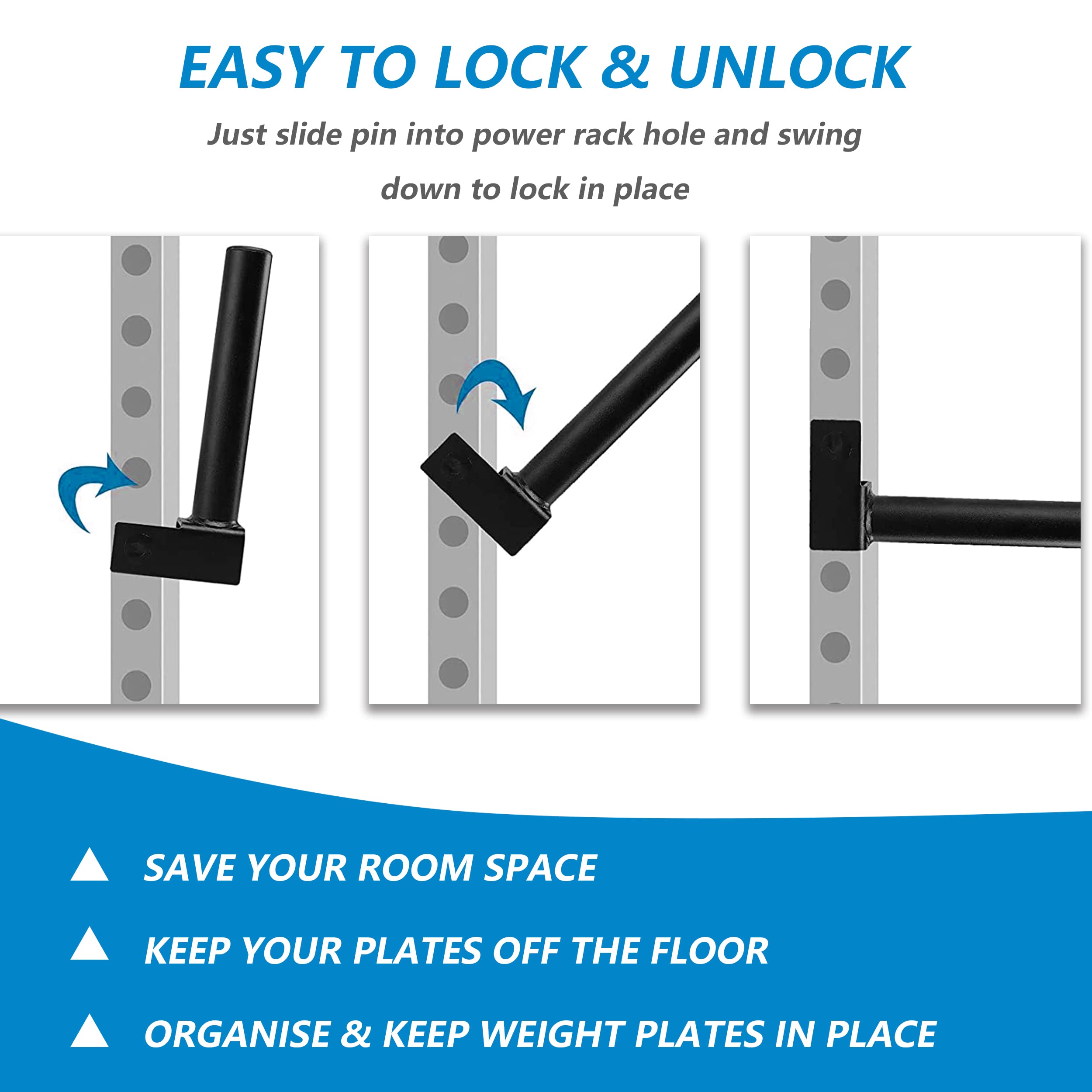 Major Fitness Power Cage Olympic Weight Plates Holder Power Rack Attachment Weights Storage Rack Fit 2" x 2.76" Suit for PLM03