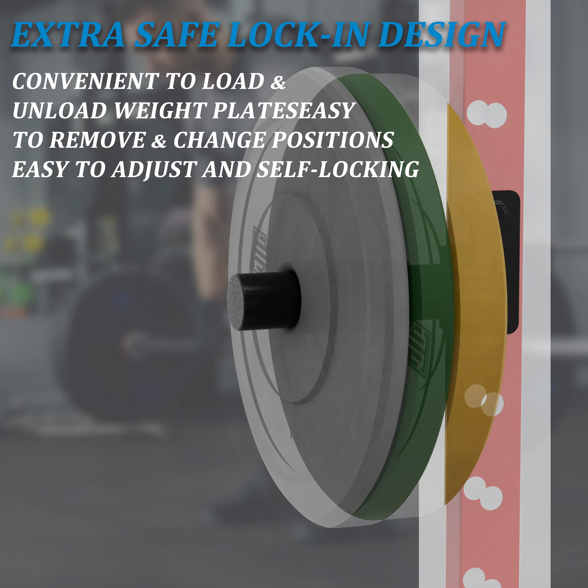 Major Fitness Power Cage Olympic Weight Plates Holder Power Rack Attachment Weights Storage Rack Fit 2" x 2.76" Suit for PLM03