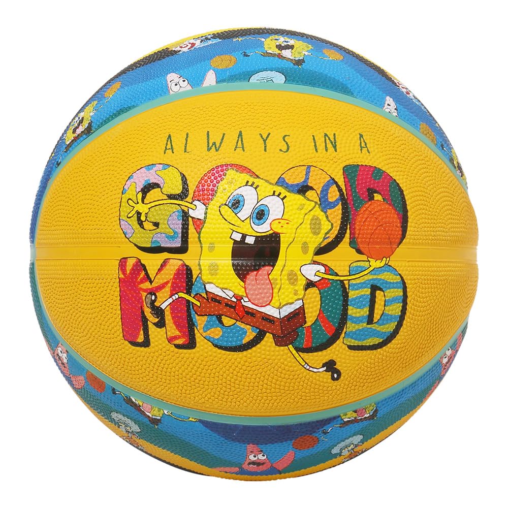 Spalding 85-045J Spongebob Good Mood Rubber No. 5 Ball Basketball Outdoor Use Collaboration