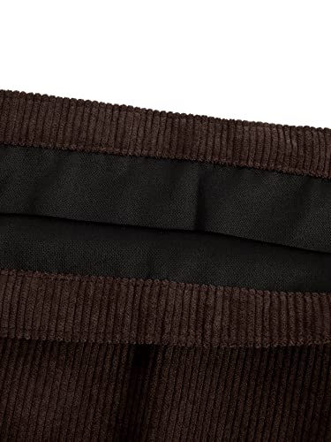 WDIRARA Women's Corduroy Totes Bag Shoulder Handbags Letter Print Shopping Shoulder Bag Brown