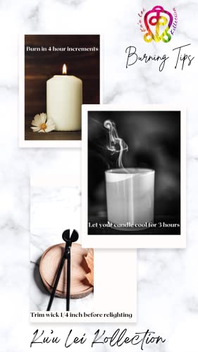 Ku'u Lei Kollection| Bloom Hand poured candle| Natural Luxury Soy Wax Lavender& Spring Apricot Cotton Wick| 8oz 45 Hour Clean Burn burn