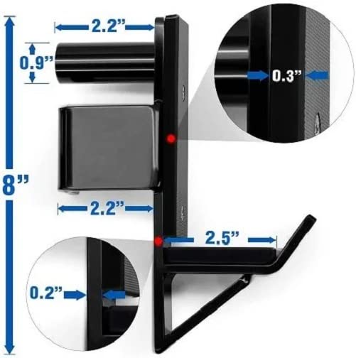 Yes4All Olympic Weight Plate Holder Attachment + Barbell Holder J-Hooks For Power Rack/Power Cage 2x2 Inches