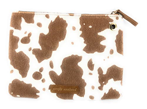 Simply Southern Leather Creme & Brown Cow Print 3 in 1 Clutch Bags With Wrist Strap