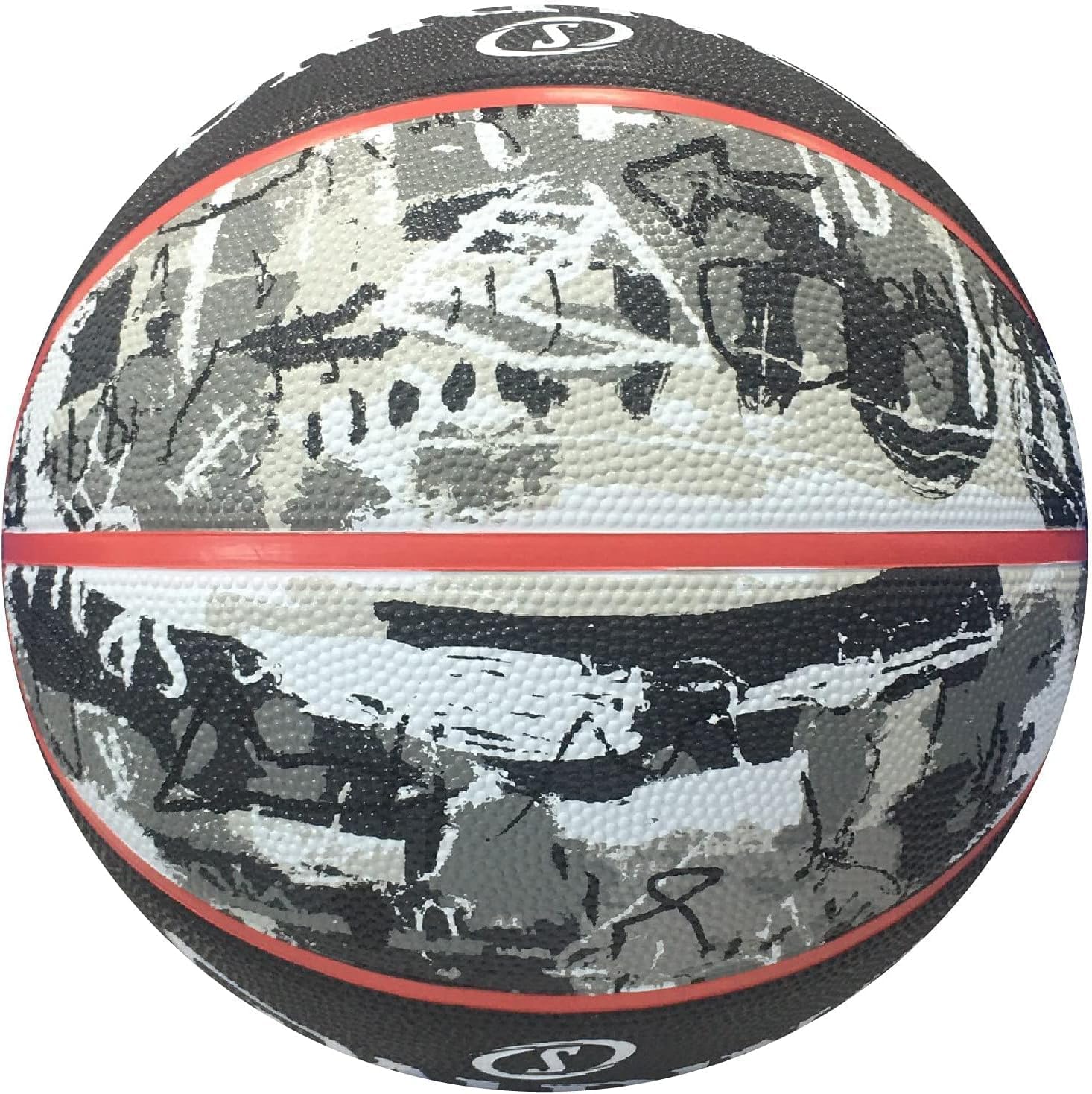 Spalding Graffiti Rubber Basketball Official Full Size 7 (Black-Red)