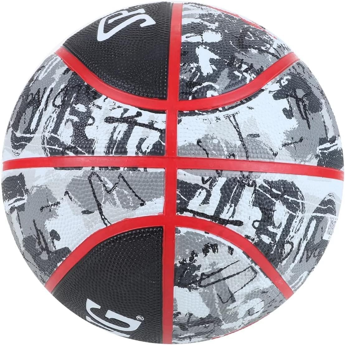 Spalding Graffiti Rubber Basketball Official Full Size 7 (Black-Red)