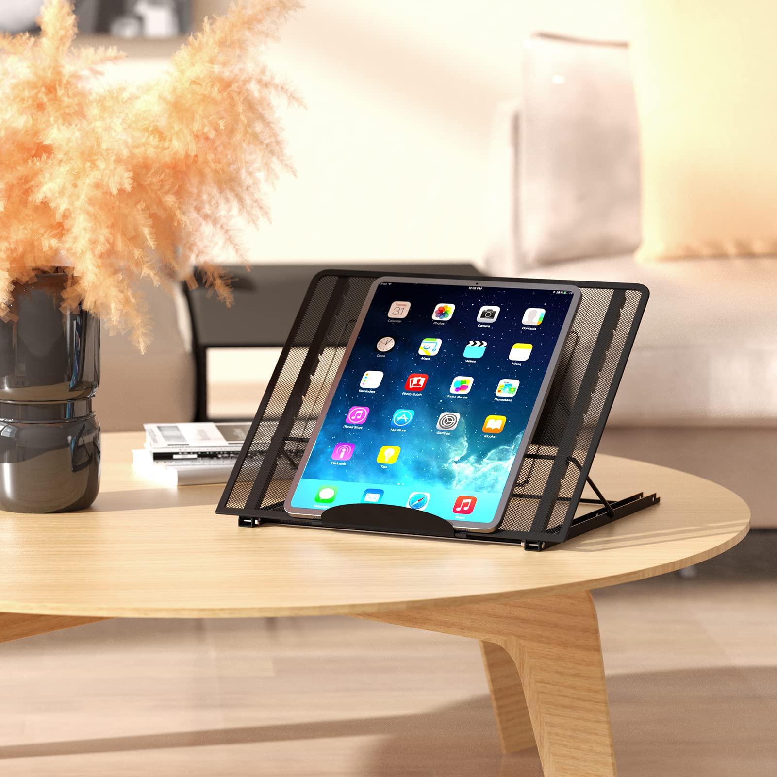 MaxGear Laptop Stand, Ergonomic Mesh Laptop Tablet Stand for Desk, Ventilated Adjustable Portable Laptop Riser, Notebook Holder Stand Compatible with MacBook, Dell XPS, HP, 10-17 inches Laptops, Black