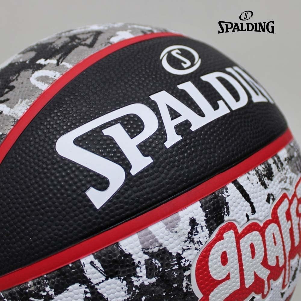 Spalding Graffiti Rubber Basketball Official Full Size 7 (Black-Red)