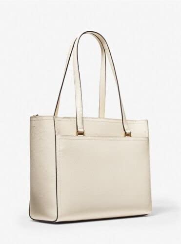 Michael Kors Maisie Large Pebbled Leather 3/1 Tote Bag (Light Cream)