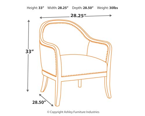 Signature Design by Ashley Engineer Vintage Casual Accent Chair with Nailhead Trim, Brown