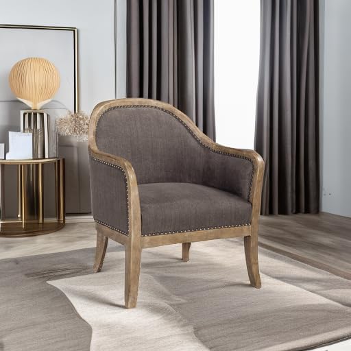 Signature Design by Ashley Engineer Vintage Casual Accent Chair with Nailhead Trim, Brown