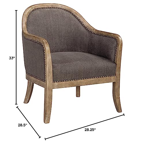 Signature Design by Ashley Engineer Vintage Casual Accent Chair with Nailhead Trim, Brown
