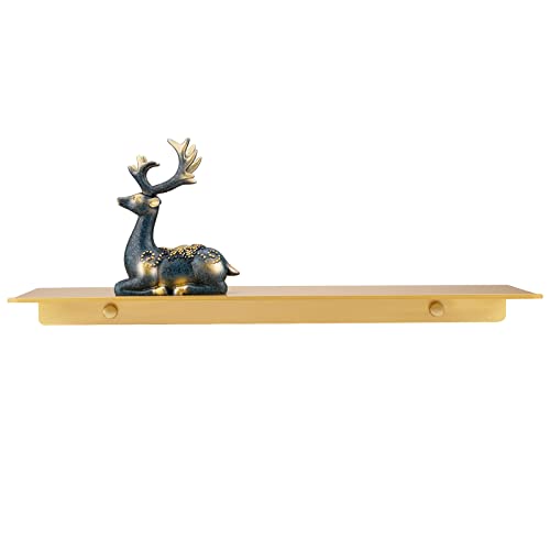 Veefos Brushed Gold Bathroom Shelf Floating Shelf Wall Mounted, 15.6 Inch Metal Wall Shelf Bathroom Storage Shelf Bathroom Organizer Countertop, Aluminum