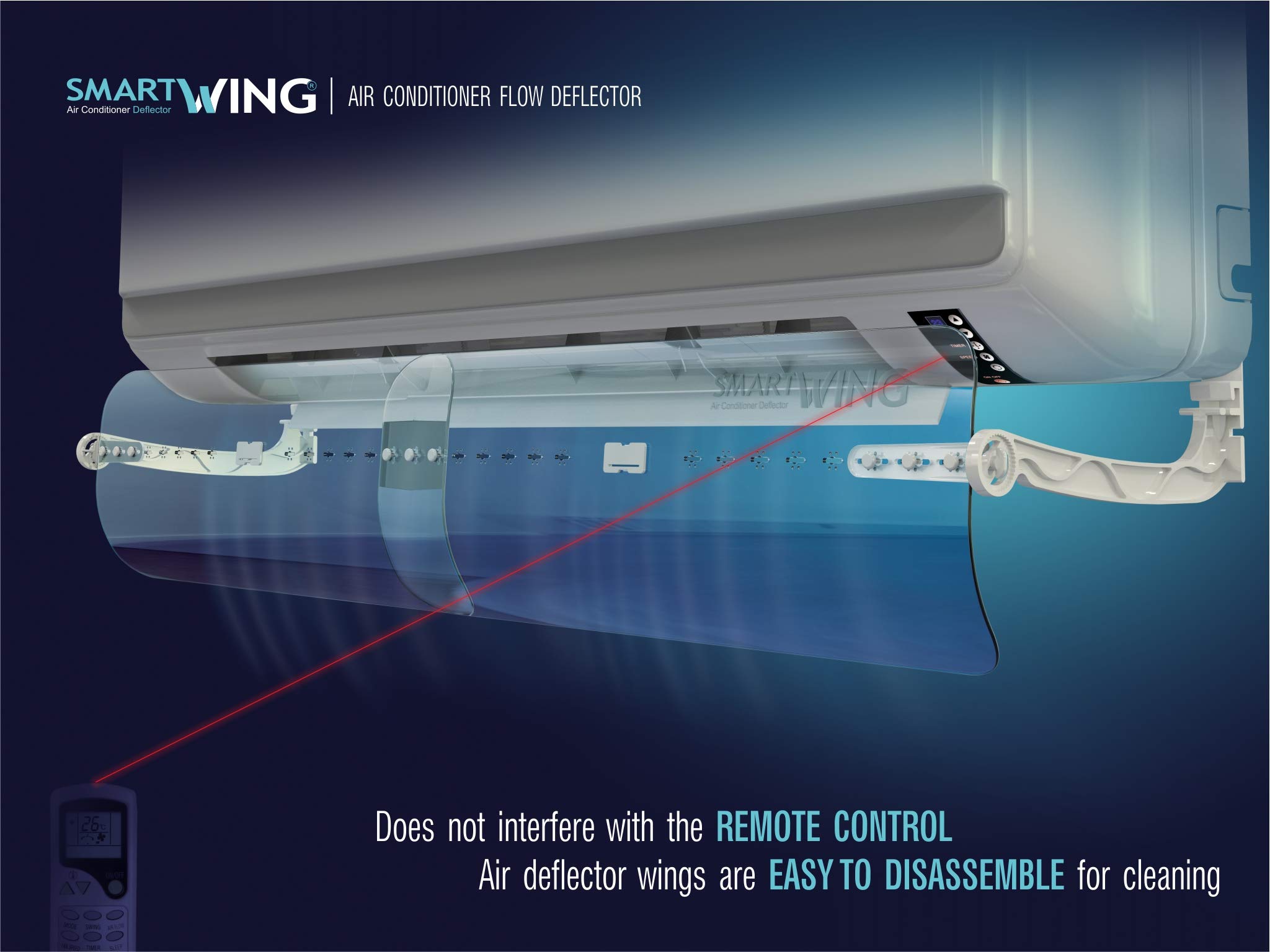 Baffle Shield for Air Conditioner, AC Split Unit Flow Deflector, Air conditioner accessory, Adjustable Smart Wing