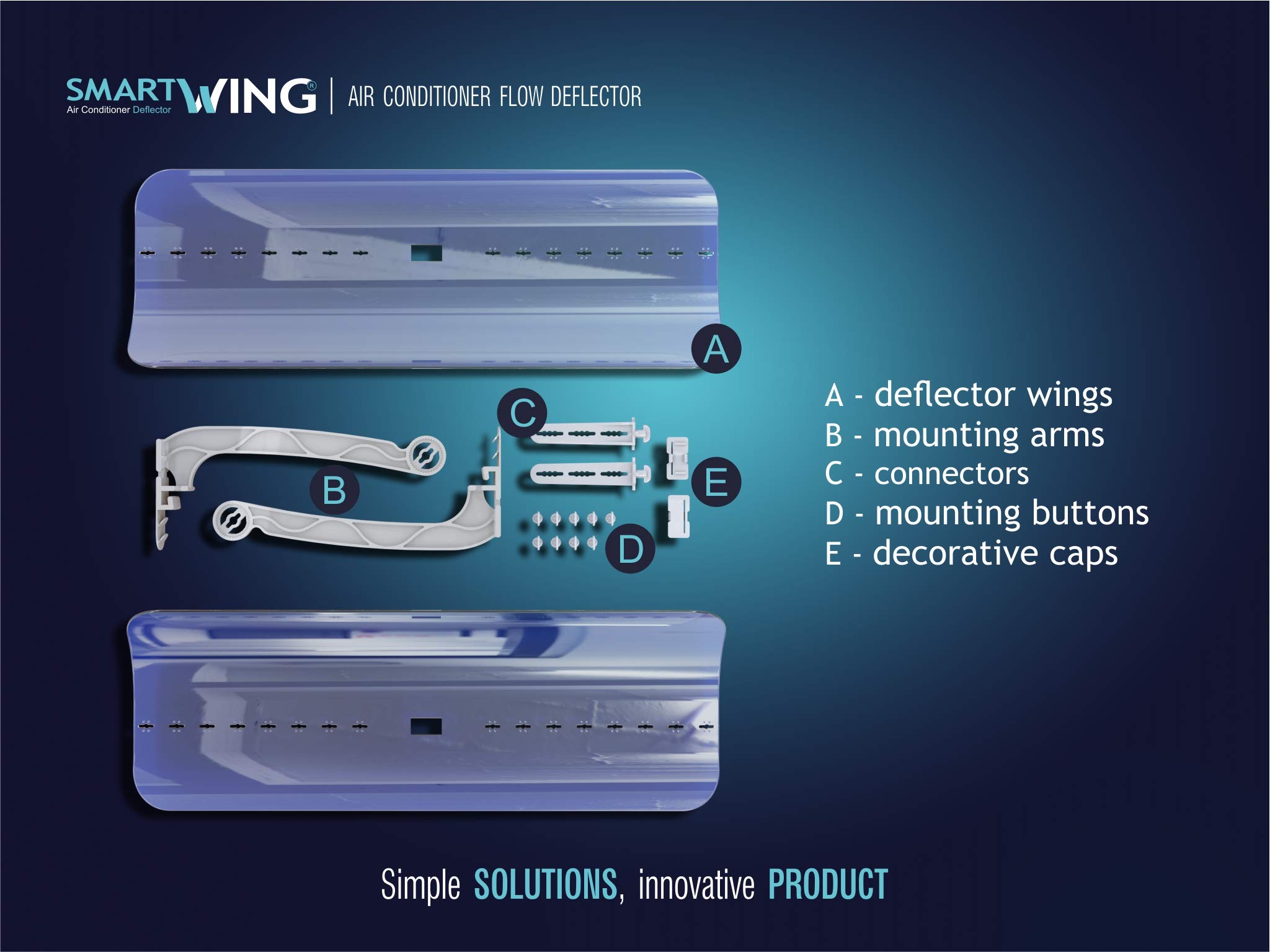 Baffle Shield for Air Conditioner, AC Split Unit Flow Deflector, Air conditioner accessory, Adjustable Smart Wing
