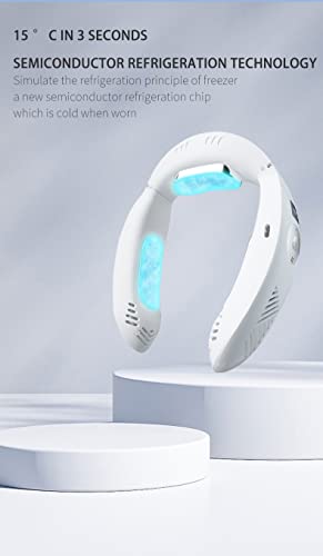 2022 upgraded cooling heating three-sided large-area Portable Air Conditioner Neck Fan heatstroke prevention camping holiday hanging It can also be used on vacation to cool the face, white