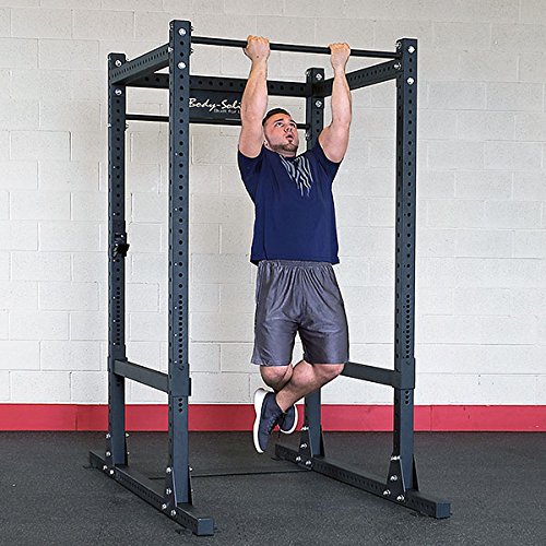 Body-Solid (SPR1000 Power Rack with 1000 Lb. Weight Capacity for Squats, Deadlifts, and Weightlifting Workout with J Hook Cups, Home and Commercial Gym, Black