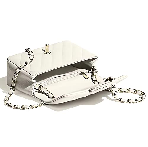 Designer Bags for Women,Adjustable Crossbody Bag Shoulder Bag Top-Handle Tote Bag Purse With Gift Box 02White