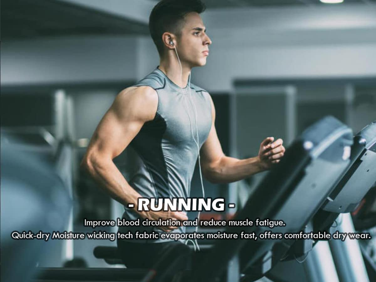 TELALEO 5 Pack Men's Workout Tank Tops Sleeveless Mesh Muscle Gym Shirt Quick Dry Black/Gray/Charcoal/Navy/Blue M