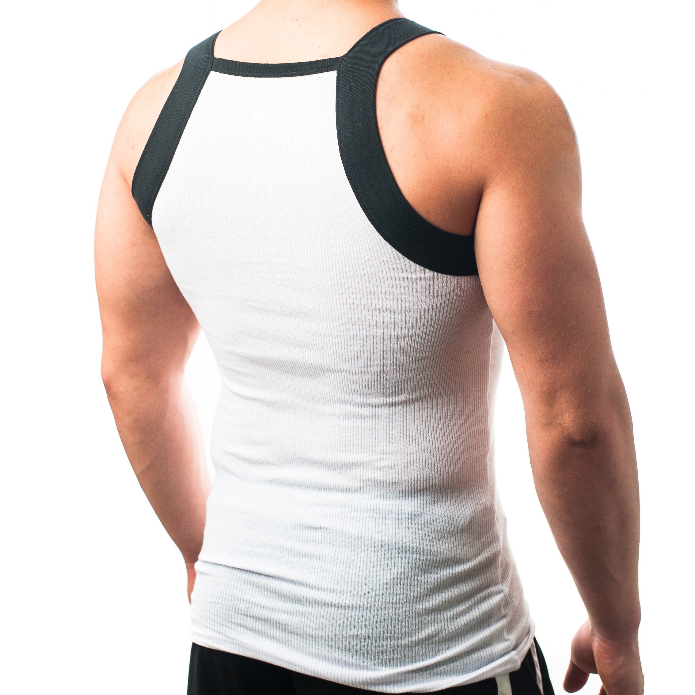 Different Touch Men's Athletic Style Tank Tops Square Cut Muscle Ribbed A-Shirts (XL, 4 Pack (Assorted))