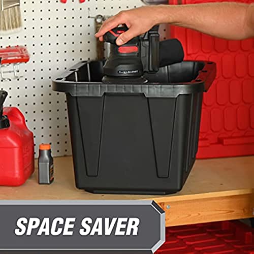 4 Pack 12 Gallon Plastic Storage Bin Tote Organizing Container With Durable Lid and Secure Latching Buckles,Plastic Storage Bin