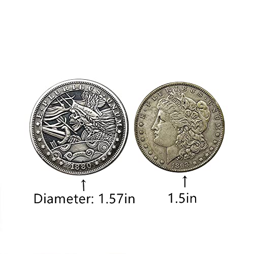 War Goddess Athena Skull Challenge Coin Collection Antique Silver Plated hobo Nickel