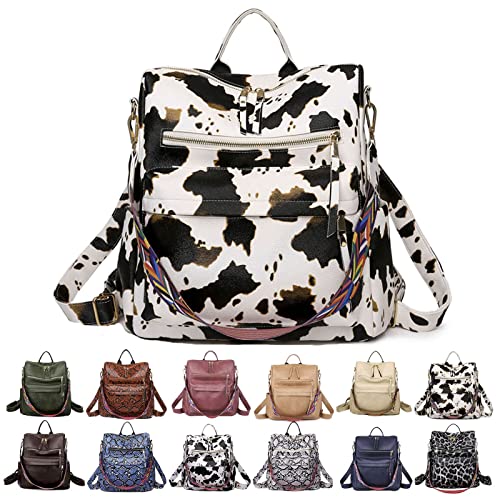 Leather Backpack Purse Women PU Leather Medium Size Backpack Fashion Theft Handbags and Shoulder Bag Travel Bags