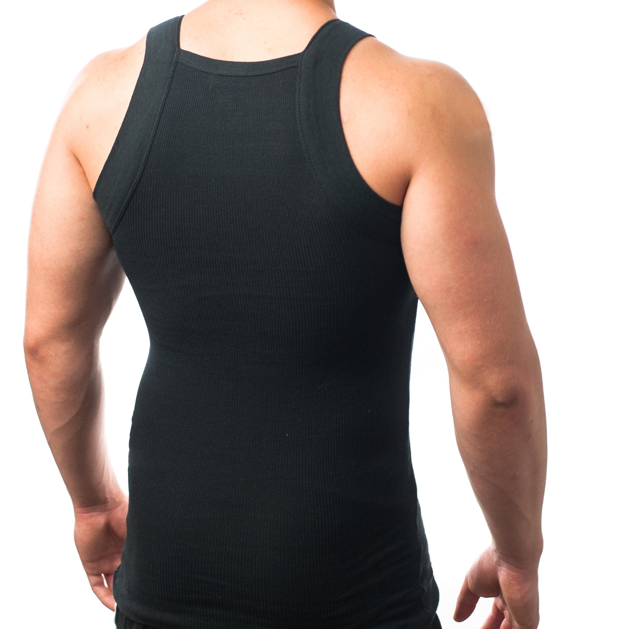 Different Touch Men's Athletic Style Tank Tops Square Cut Muscle Ribbed A-Shirts (XL, 4 Pack (Assorted))