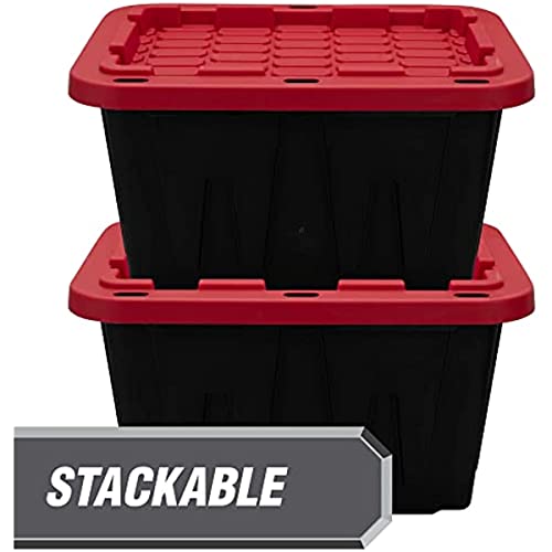 4 Pack 12 Gallon Plastic Storage Bin Tote Organizing Container With Durable Lid and Secure Latching Buckles,Plastic Storage Bin