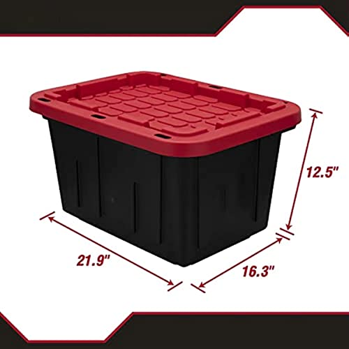 4 Pack 12 Gallon Plastic Storage Bin Tote Organizing Container With Durable Lid and Secure Latching Buckles,Plastic Storage Bin