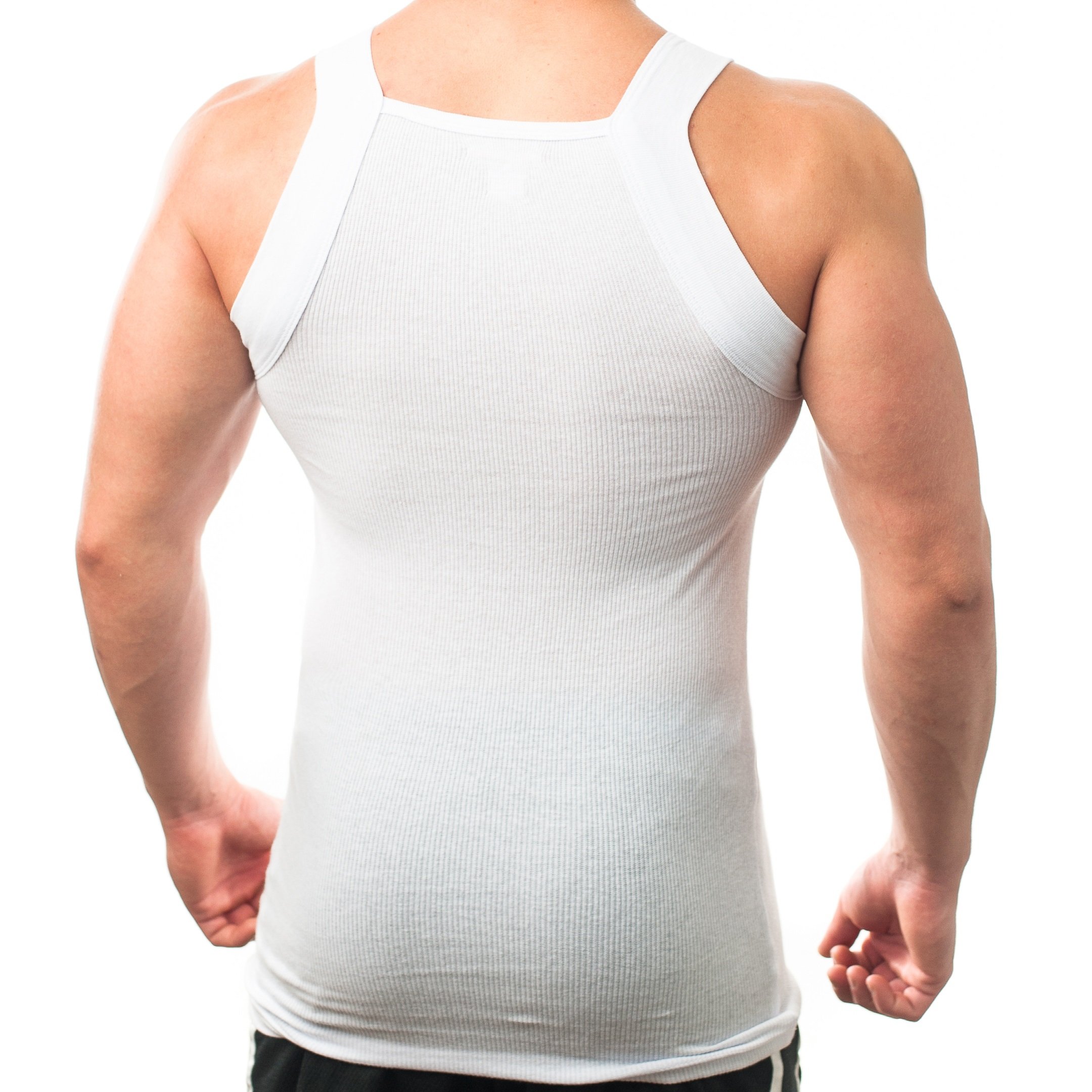 Different Touch Men's Athletic Style Tank Tops Square Cut Muscle Ribbed A-Shirts (XL, 4 Pack (Assorted))