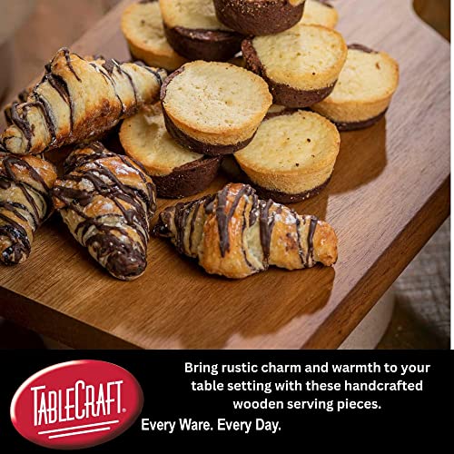 Tablecraft Rectangular Serving Cutting Board, 14 by 9 Inches, Brown