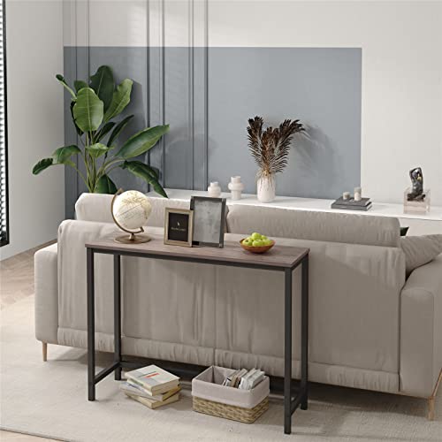 YEAR COLOR Console Table Narrow Sofa Table Entryway Table Sofa Table Narrow Long, Industrial Couch Table Hallway Table with Steel Frame for Living Room/Foyer