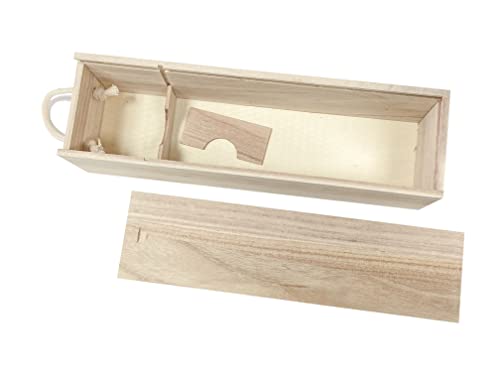 2-Pack Wooden Wine Box Single Bottle Natural Wood Case with Twine Handle for Crafts Gifts