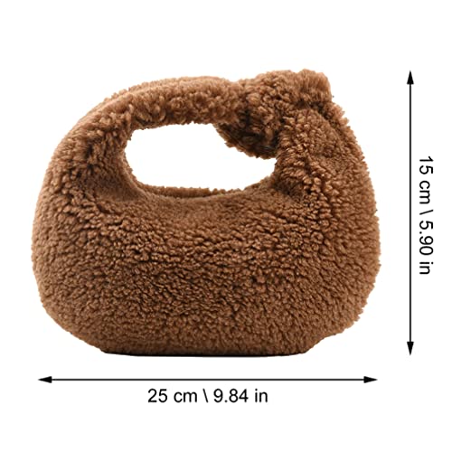 Dumpling Bag Plush Bag Clutch Purses Furry Tote Bag Bag Plush Handbag Storage Bag for Autumn Winter