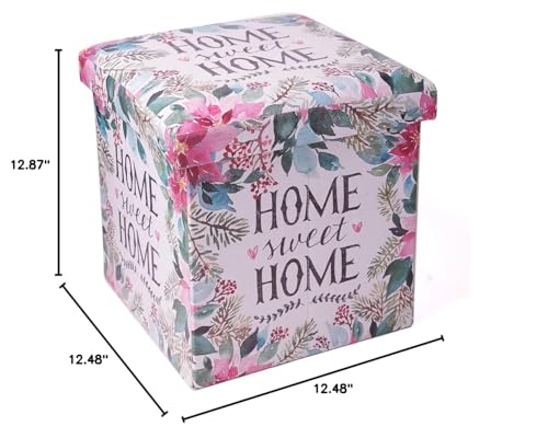 HONCOEN Folding Ottoman Footrest Keepsake Box Modern Decor Gifts Home Statue Sculpture Leather Footstool Arts Crafts 13x13inch