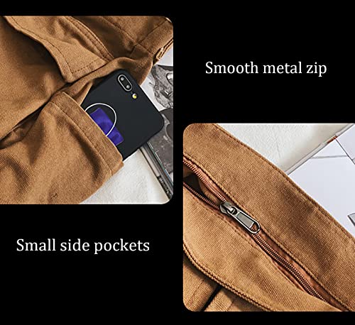 Women's Canvas Hobo Bag Large Crossbody Messenger Bag with Multiple Pockets Shoulder Shoulder Tote Bag for Men Green