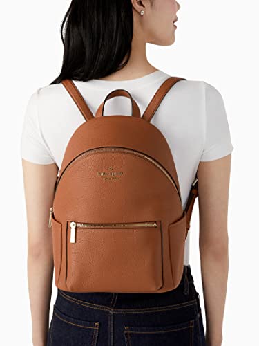 Kate Spade New York Leila Dome Backpack Pebbled Leather Medium (Ginger Brown)