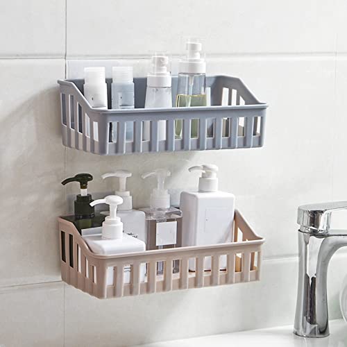 Floating Shelves with Hooks Wrought Iron Storage Baskets Metal Wall Shelves Hangers for Entrance Bedroom Living Room Keys Small Drying Rack (Grey, One Size)