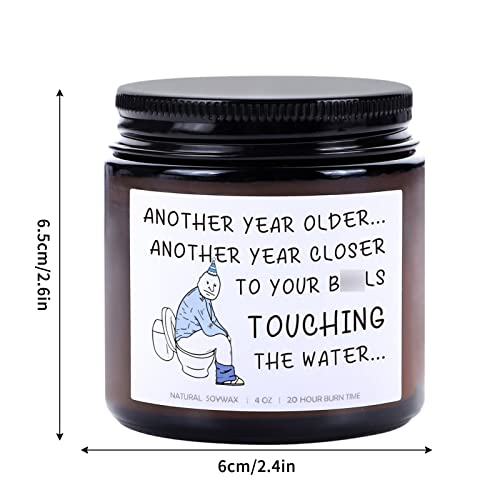 Another Year Older, Funny Birthday Gifts Candle for Men Friendship Gift for Him Humorous Present for Boyfriend, Husband, Lavender Scented Candles (4 oz)