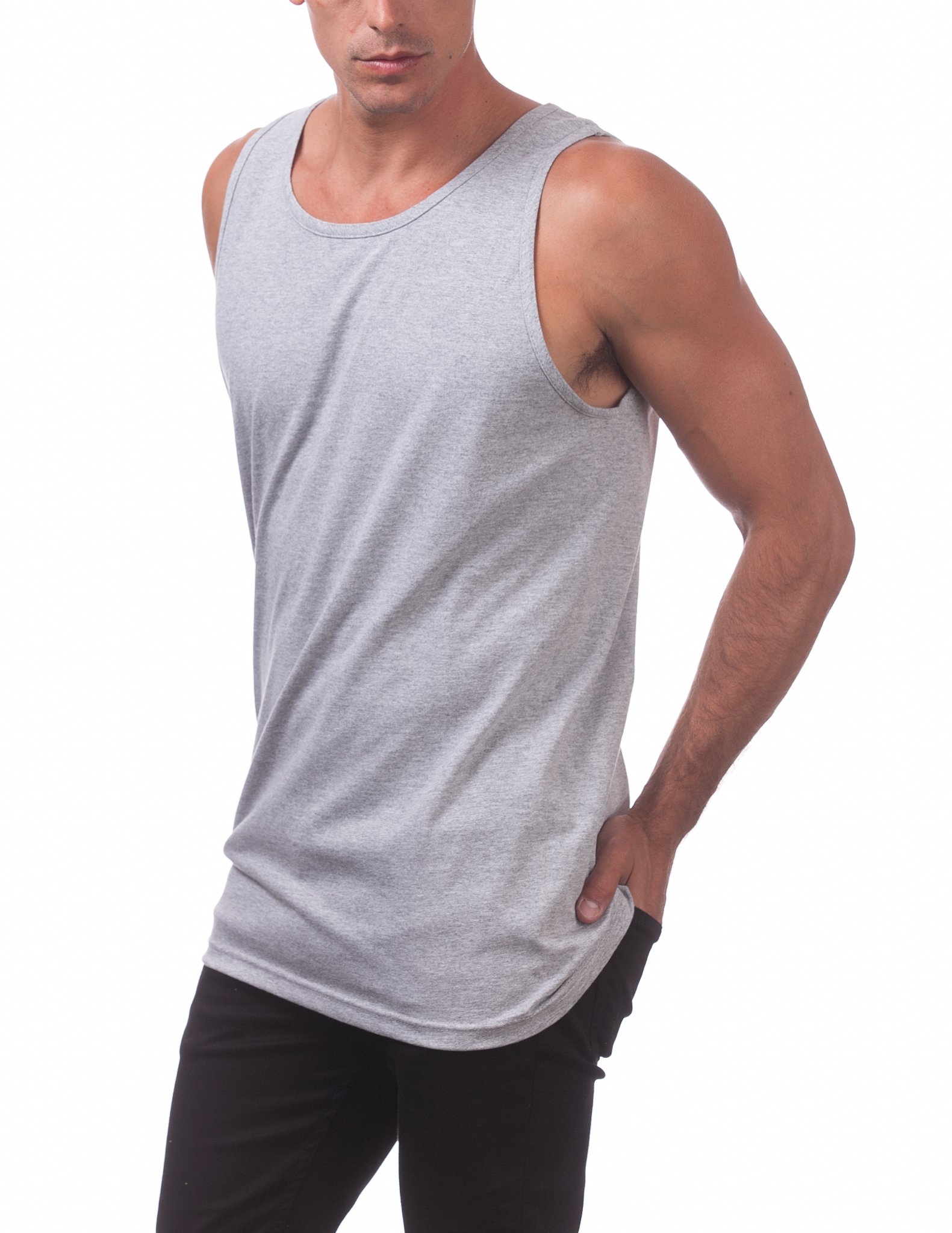 Pro Club Men's Comfort Cotton Tank Top, Heather Gray, X-Large