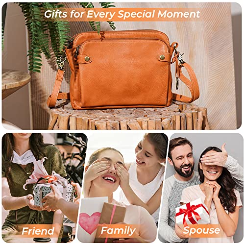 Crossbody Leather Shoulder Bags and Clutches, 2023 New Three-Layer Leather Adjustable Strap Clutch Bags for Women (Red)