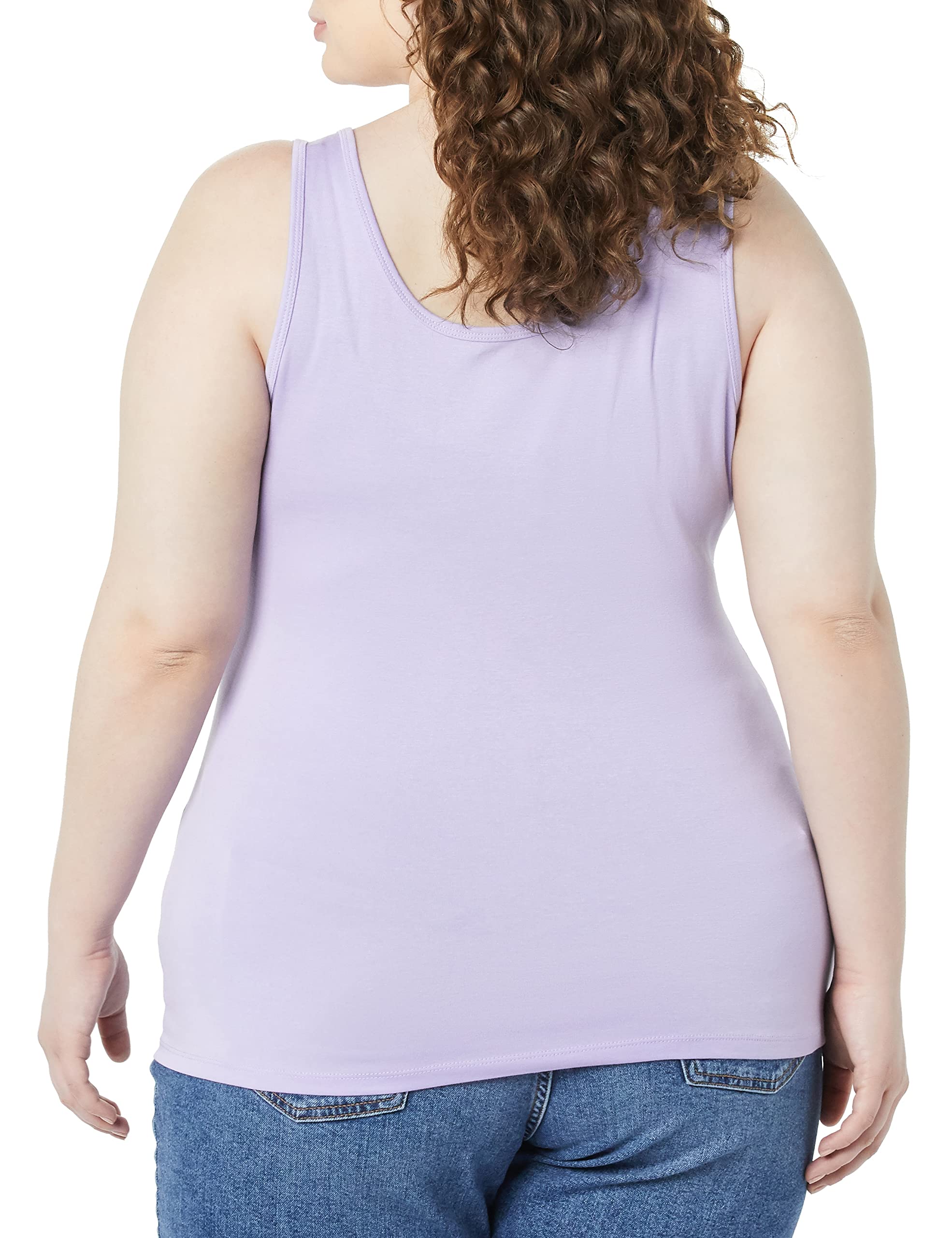 Amazon Essentials Women's Plus Size Tank Top, Pack of 2, Black/Lavender, 3X
