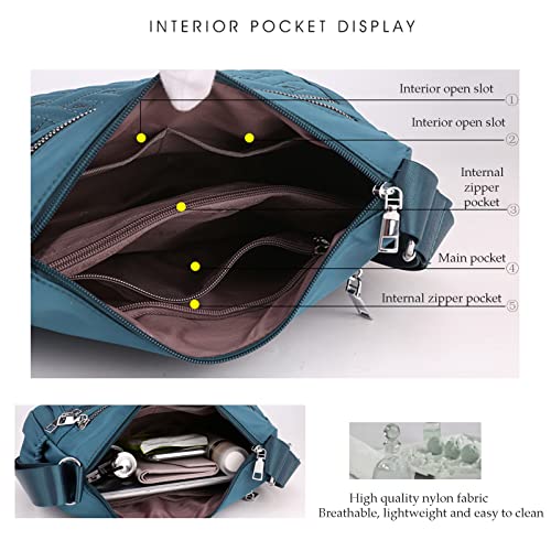Karresly Crossbody Purse for Women Multi Pocket Cross Tote Small Travel Shoulder Bag Casual Messenger Bag(Dark Blue)