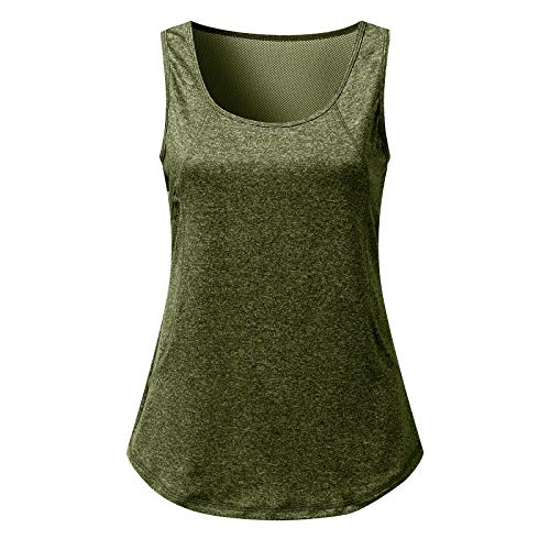 SSDXY Women's Workout Tee Top Mesh-Back Yoga Shirts Racerback Athletic Training Running Tank Tops Gym T-Shirt Blouse