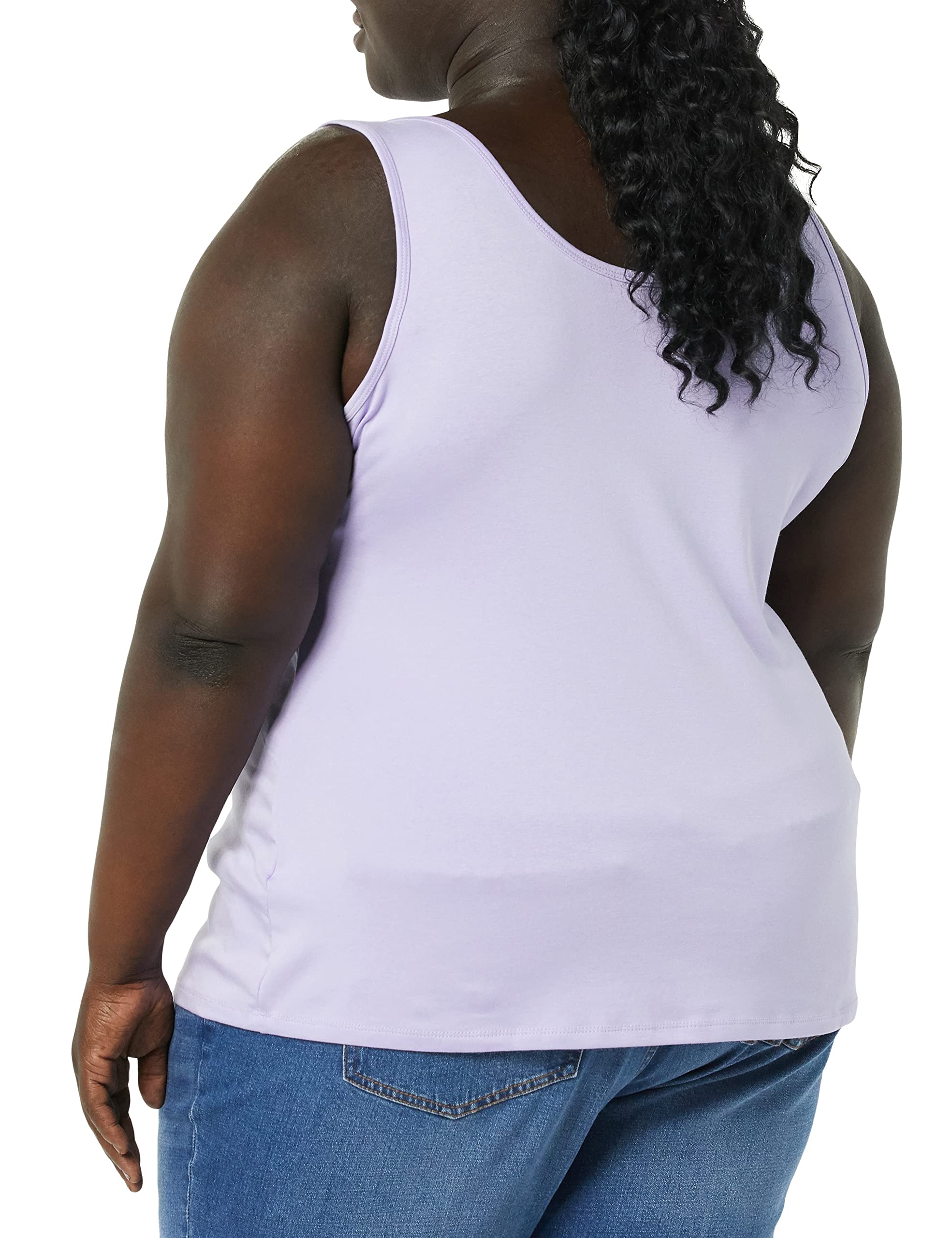 Amazon Essentials Women's Plus Size Tank Top, Pack of 2, Black/Lavender, 3X