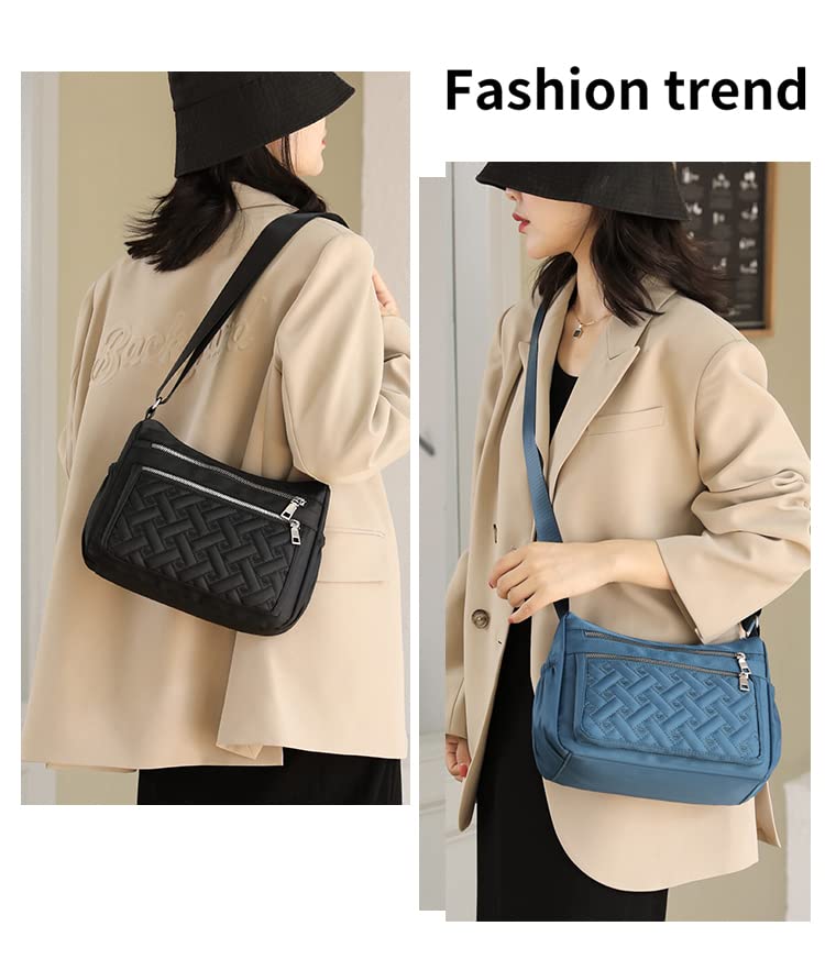 Karresly Crossbody Purse for Women Multi Pocket Cross Tote Small Travel Shoulder Bag Casual Messenger Bag(Dark Blue)